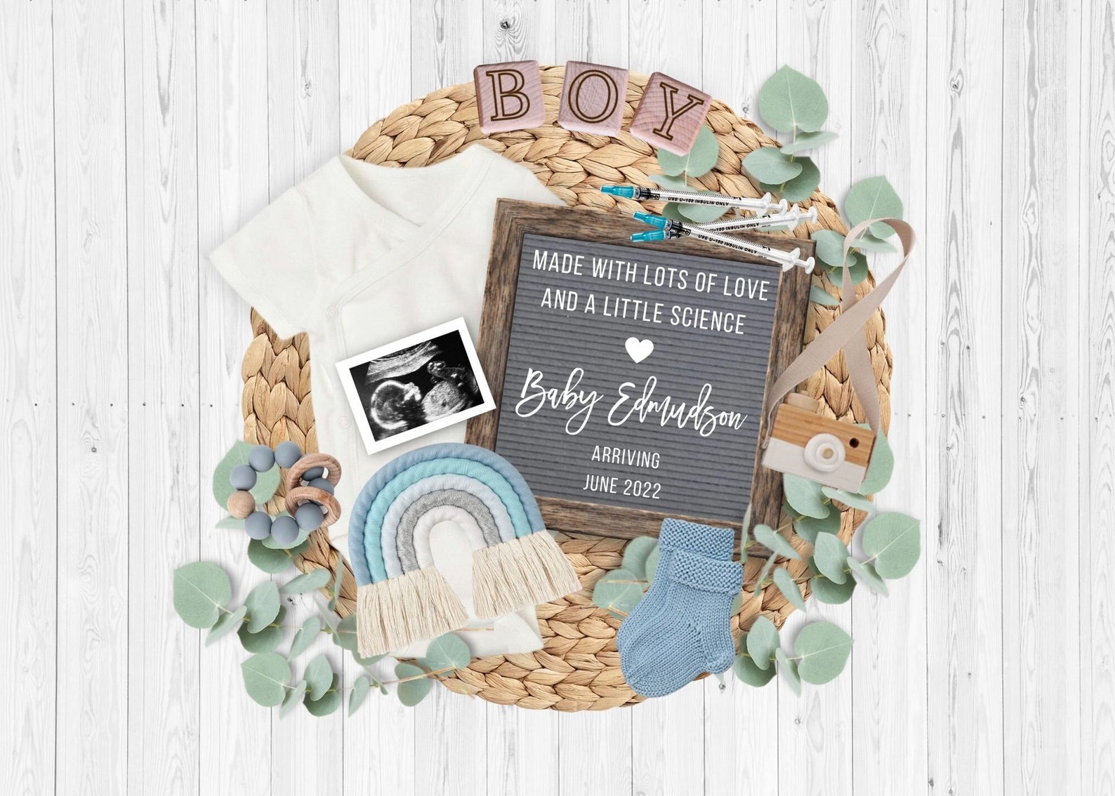 IVF Boy Pregnancy Announcement for Social Media Digital - Etsy