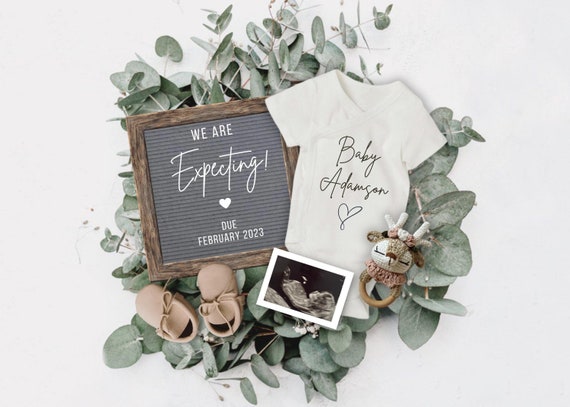 We Are Expecting Pregnancy Announcement Digital Editable Baby - Etsy