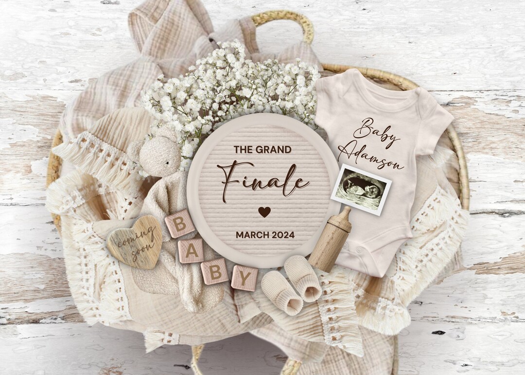 Last Baby Pregnancy Announcement Digital, Editable Boho the Grand ...