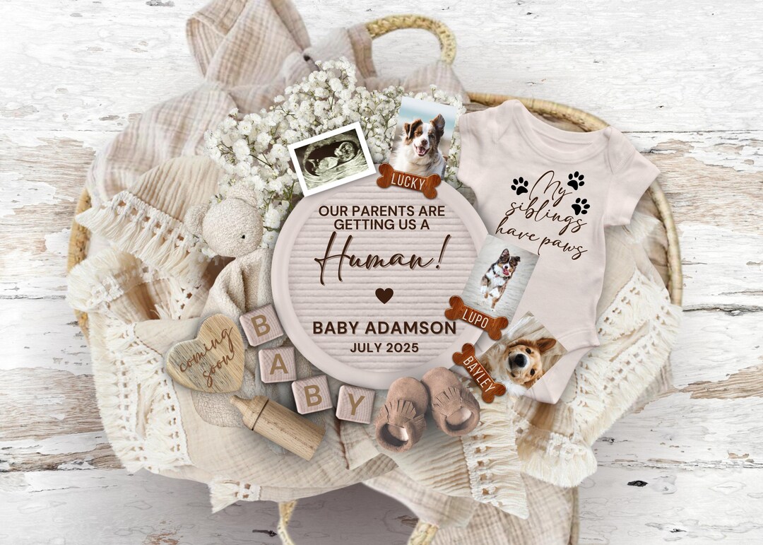 Pet Pregnancy Announcement Digital, Baby Announcement, Pregnancy Reveal ...