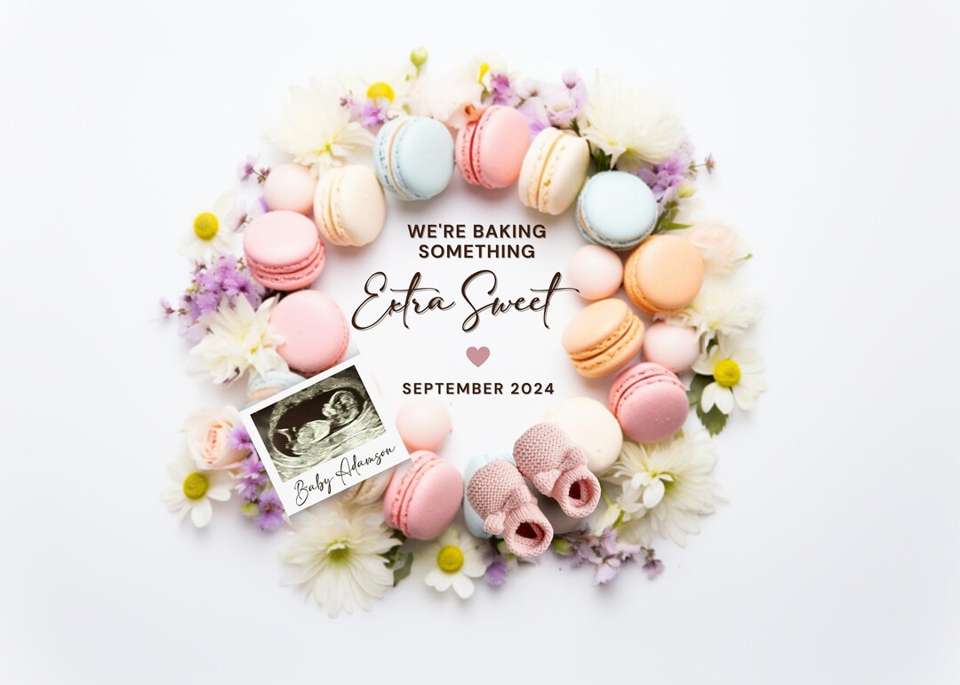 Baking Baby Announcement Digital, Bun in the Oven Digital Pregnancy ...