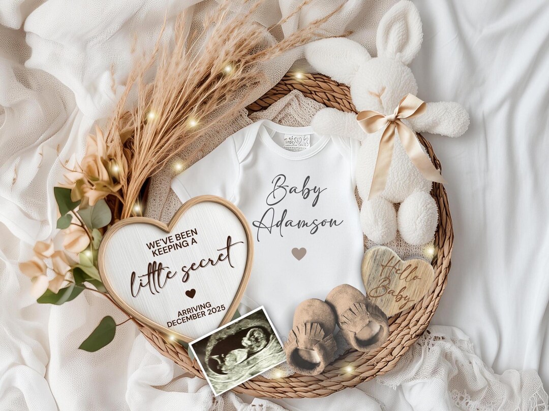 Secret Pregnancy Announcement Digital, Baby Announcement Template ...