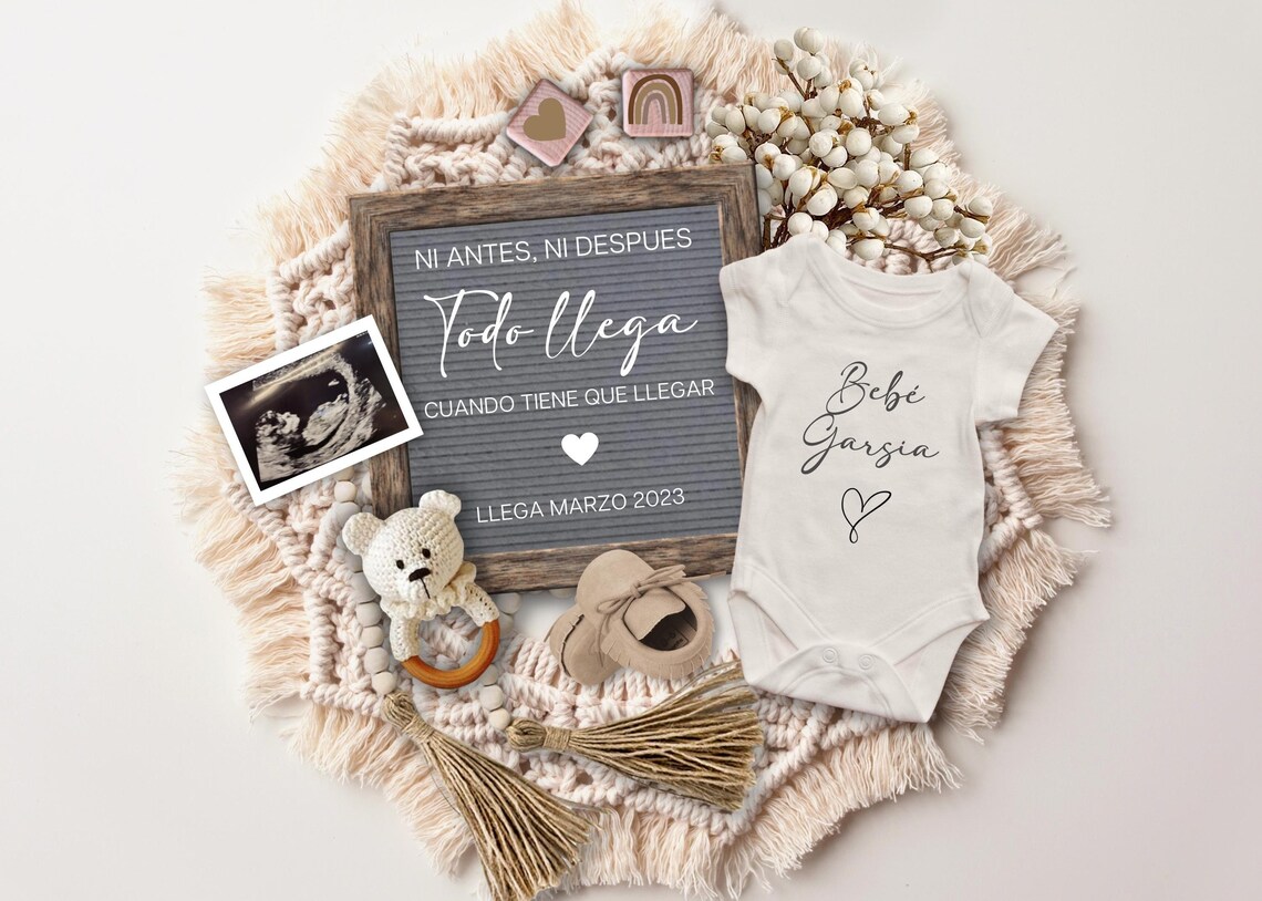 Pregnancy Announcement SPANISH Baby Reveal Social Media - Etsy