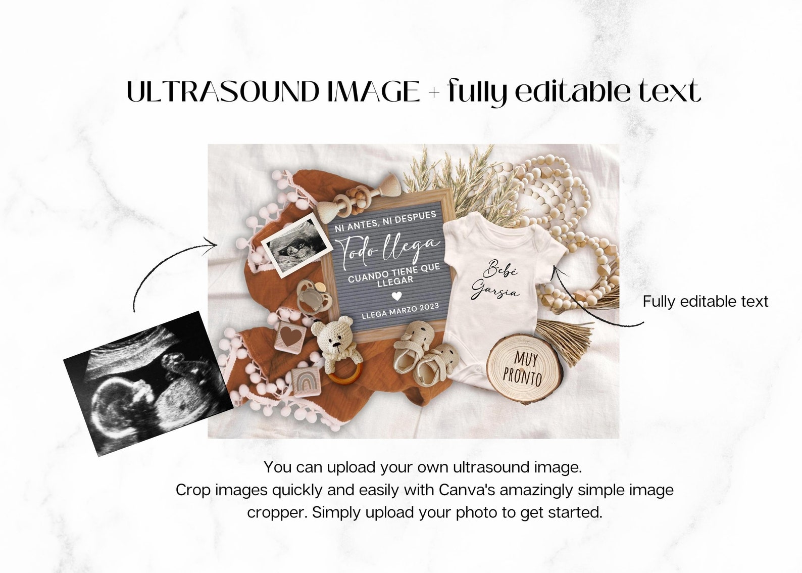 Pregnancy Announcement SPANISH Baby Reveal Social Media - Etsy