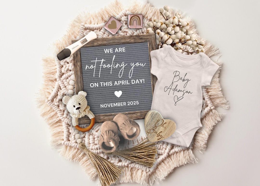 April Fools Day Pregnancy Announcement With Test Digital, Funny Baby ...