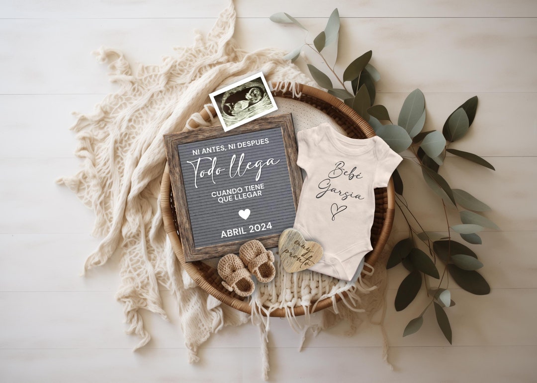 Pregnancy Announcement SPANISH, Baby Reveal Social Media, Anuncio De ...