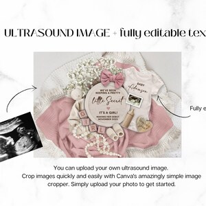 Girl Pregnancy Announcement Digital, It's a Girl Gender Reveal Baby ...