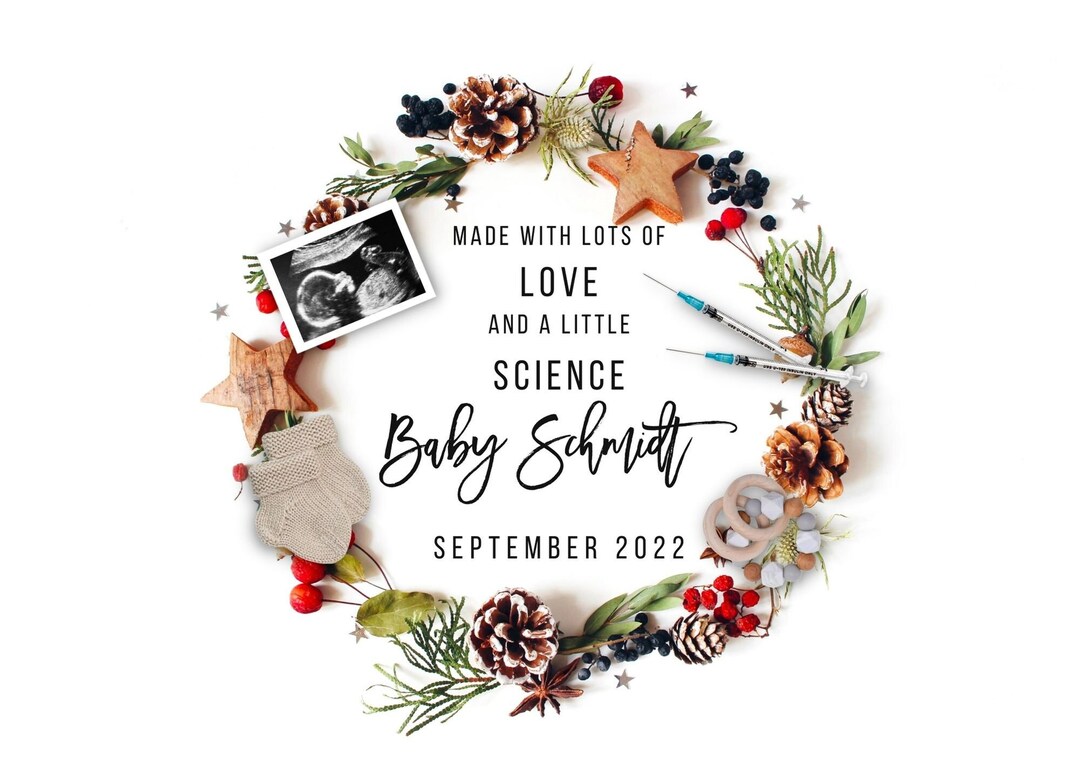 IVF Pregnancy Announcement for Social Media, Christmas Fertility Baby ...