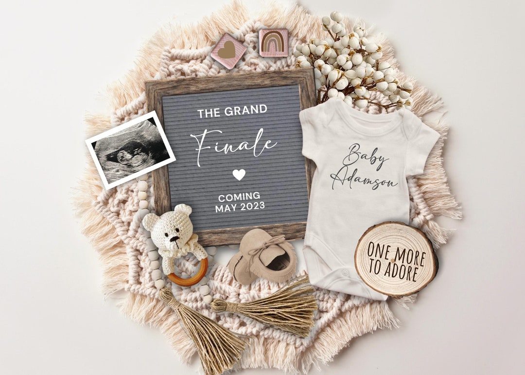 Last Baby Pregnancy Announcement Digital, Editable Boho the Grand ...