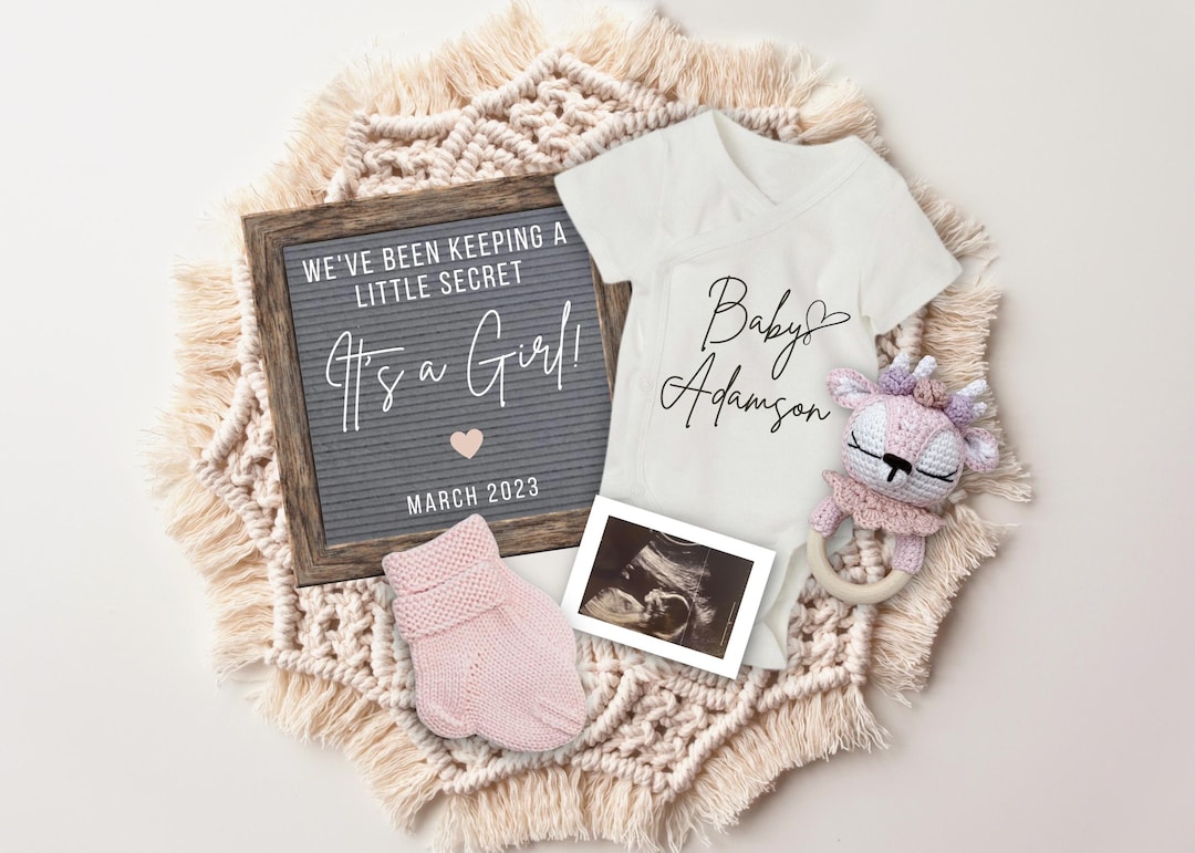 Digital Pregnancy Announcement It's a Girl Gender Reveal - Etsy