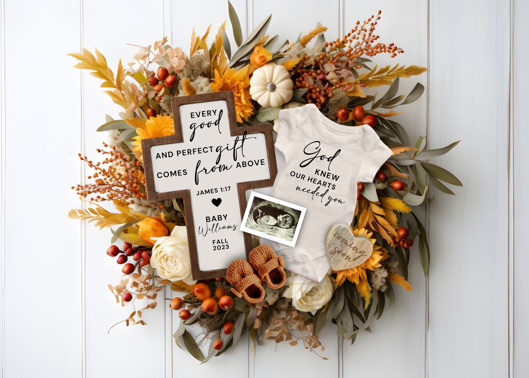 Fall James 1:17 Pregnancy Announcement, Fall Religious Pregnancy ...