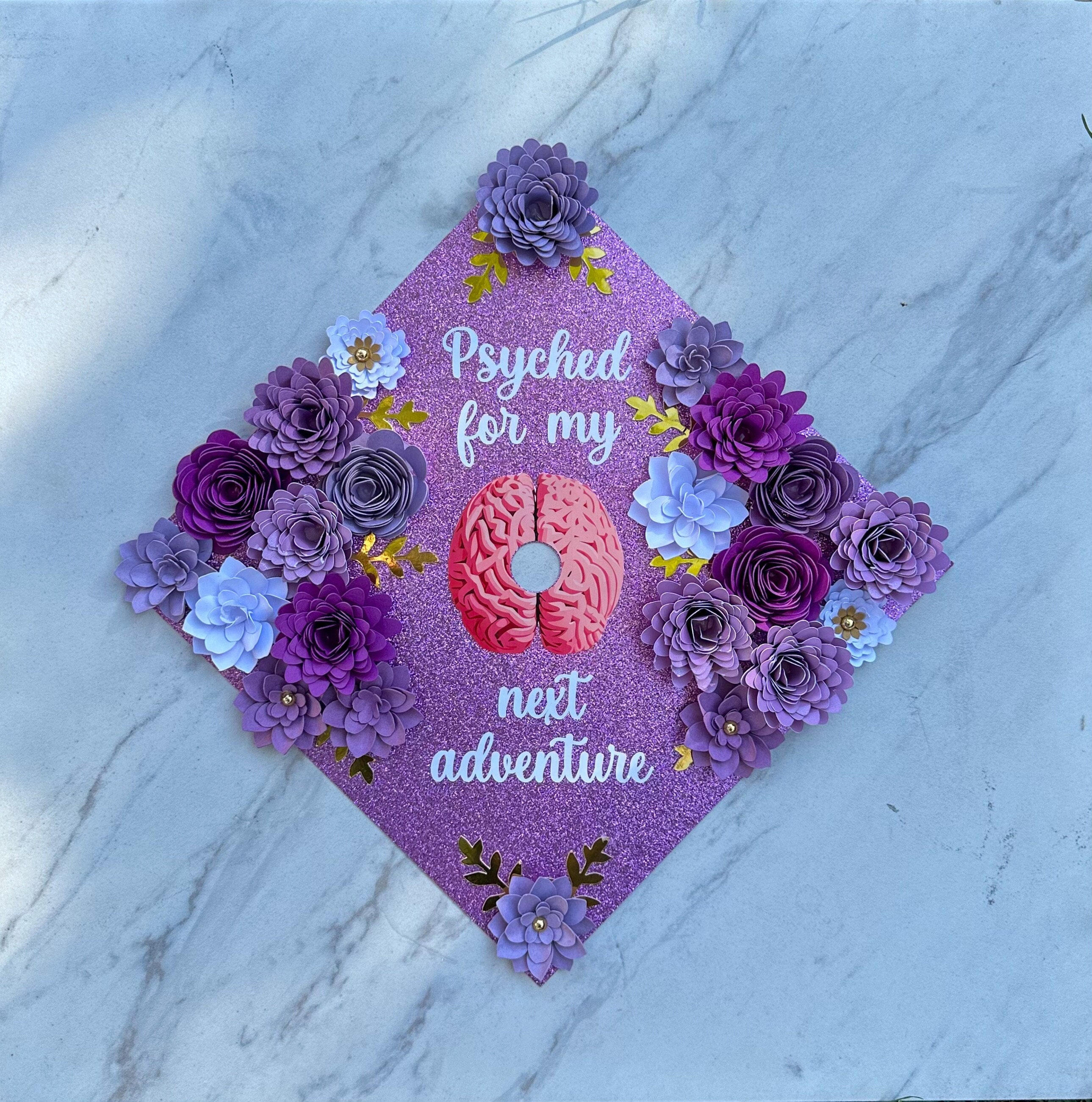 Psychology Grad Cap, Purple Graduation Cap Design for Psych Major ...
