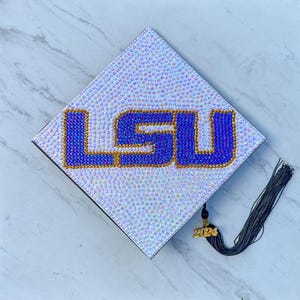Custom Simple Rhinestone Logo Graduation Cap Topper - College, High ...
