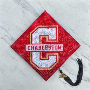 Custom Complex Rhinestone Logo Graduation Cap Topper - College, High ...