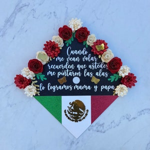 Custom Graduation Cap, Mexican Flag Cap, Mexico Grad Cap, First Gen ...