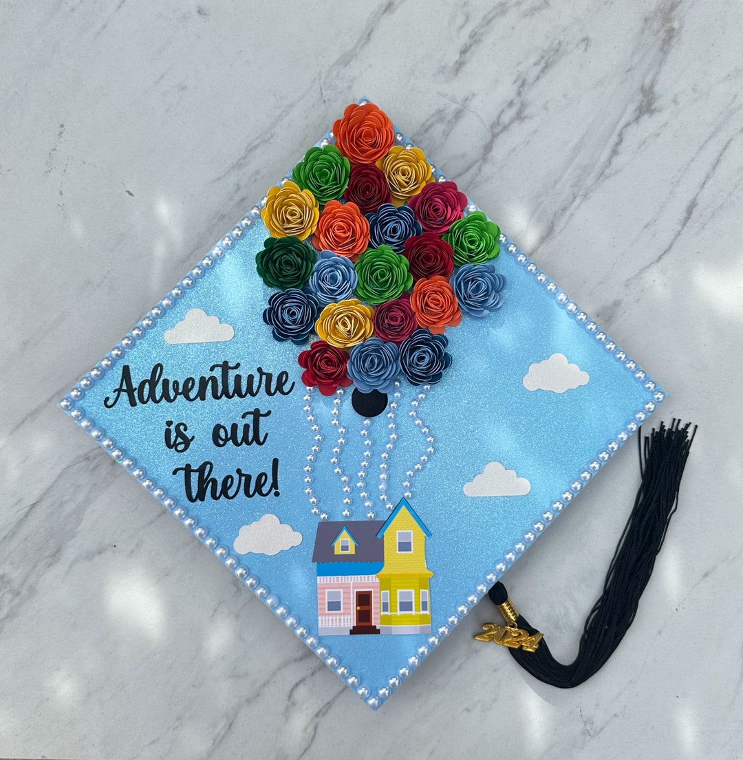 Up Graduation Cap Topper, Disney Themed Grad Cap, Adventure is Out ...