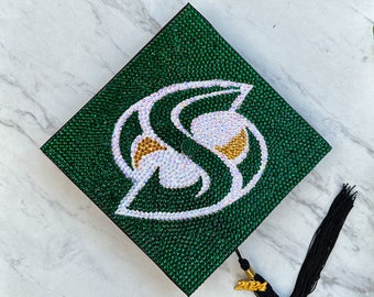 Custom Rhinestone Logo Graduation Cap Topper College, High School ...