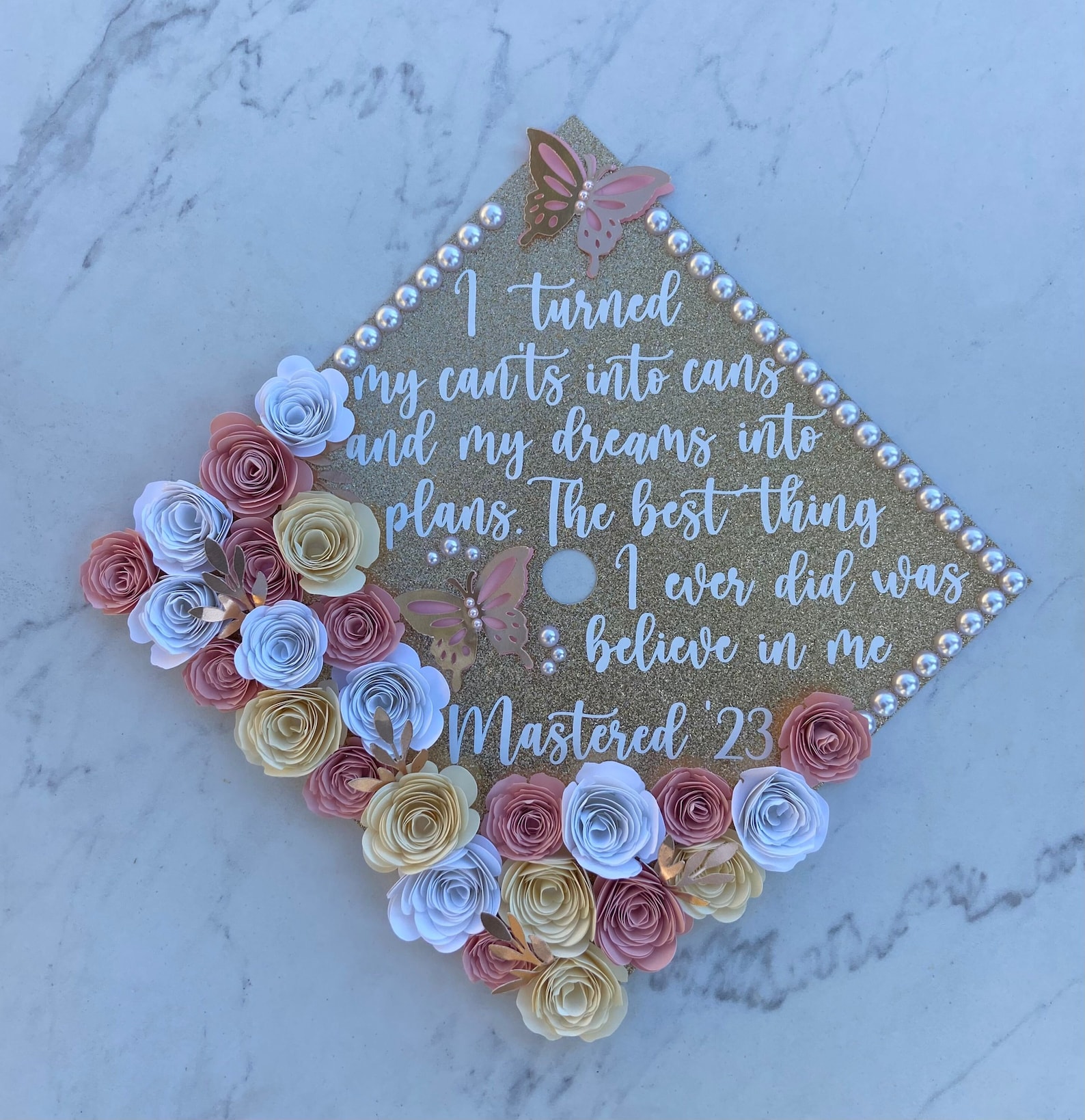 Gold Graduation Cap Topper, Custom Grad Cap, Graduation Cap Design ...