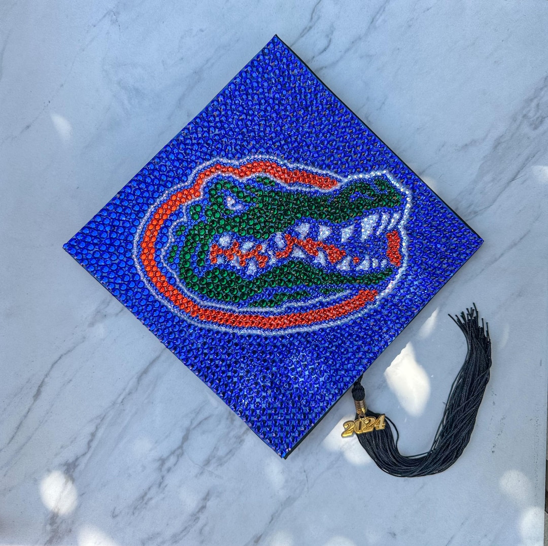 Custom Complex Rhinestone Logo Graduation Cap Topper - College, High ...