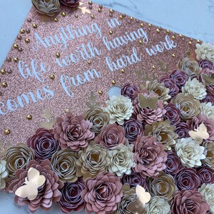 Rose Gold Graduation Cap, Pink Grad Cap Topper, Graduation Cap Design ...