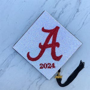 Custom Simple Rhinestone Logo Graduation Cap Topper - College, High ...
