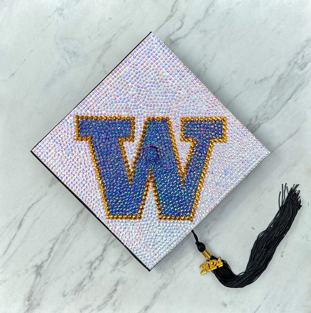 Custom Rhinestone Logo Graduation Cap Topper College, High School ...