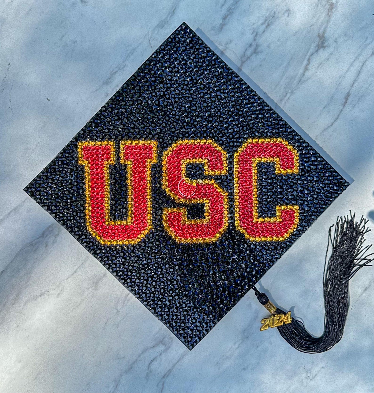 Custom Simple Rhinestone Logo Graduation Cap Topper - College, High ...