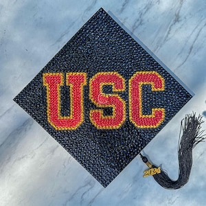 Custom Simple Rhinestone Logo Graduation Cap Topper - College, High ...