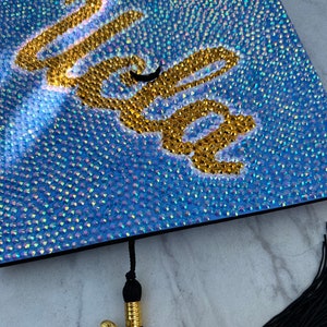 Custom Rhinestone Logo Graduation Cap Topper College, High School ...