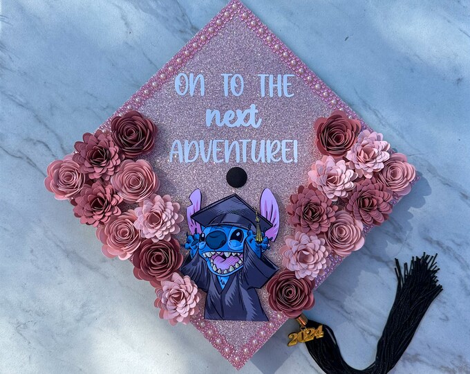 Disney Stitch Theme Graduation Cap Topper, Custom Grad Cap, Grad Cap ...