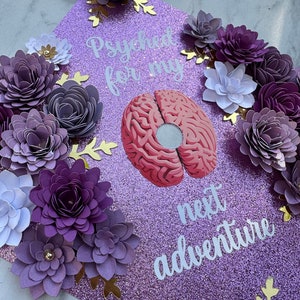 Psychology Grad Cap, Purple Graduation Cap Design for Psych Major ...