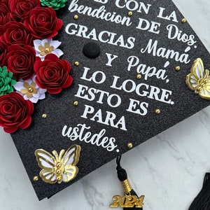 Rose Graduation Flower Cap Topper, 1st Generation Graduate, Mexico ...
