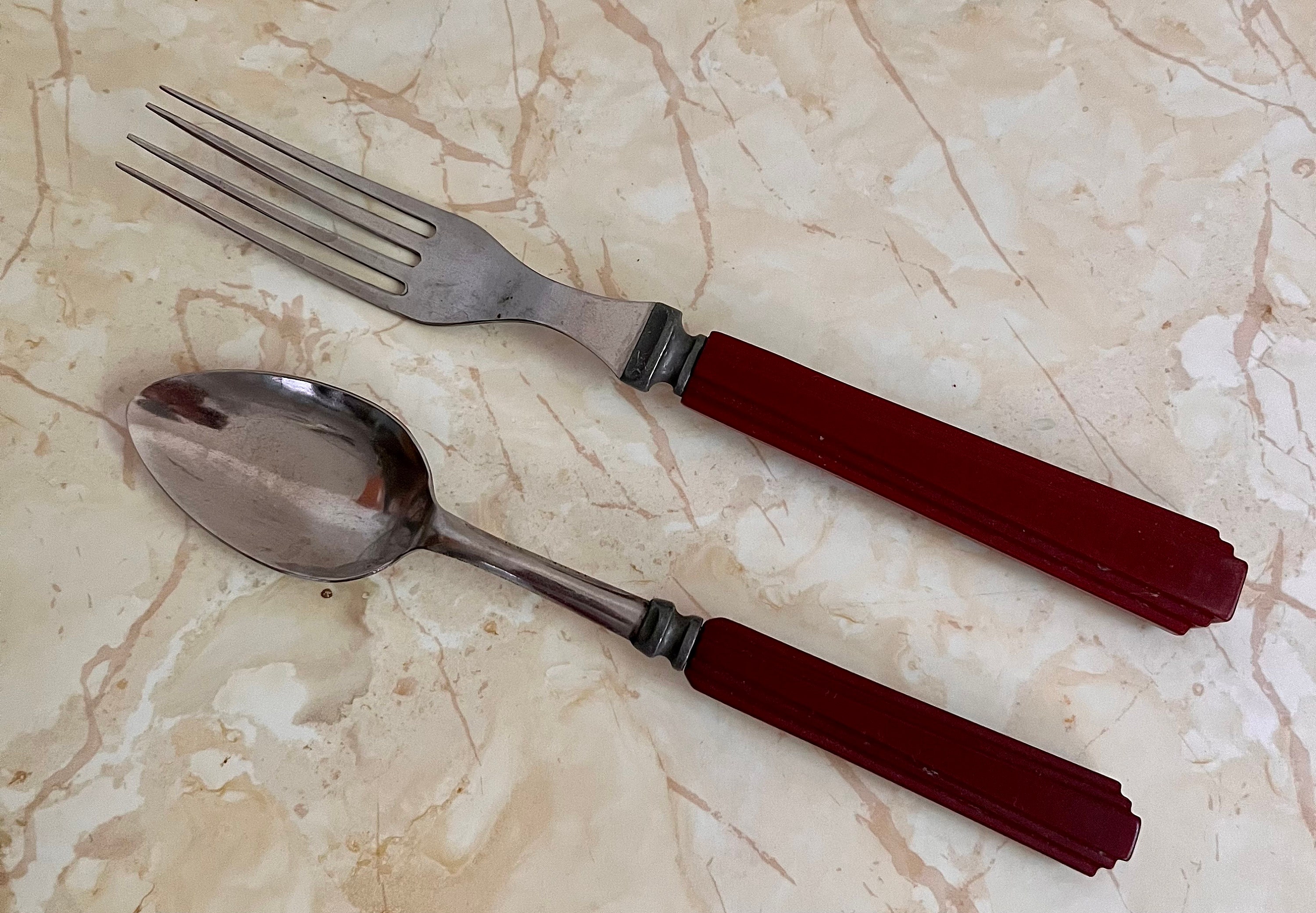 Vintage Bakelite Flatware Red Handles Choice of Set 3 Table - Etsy