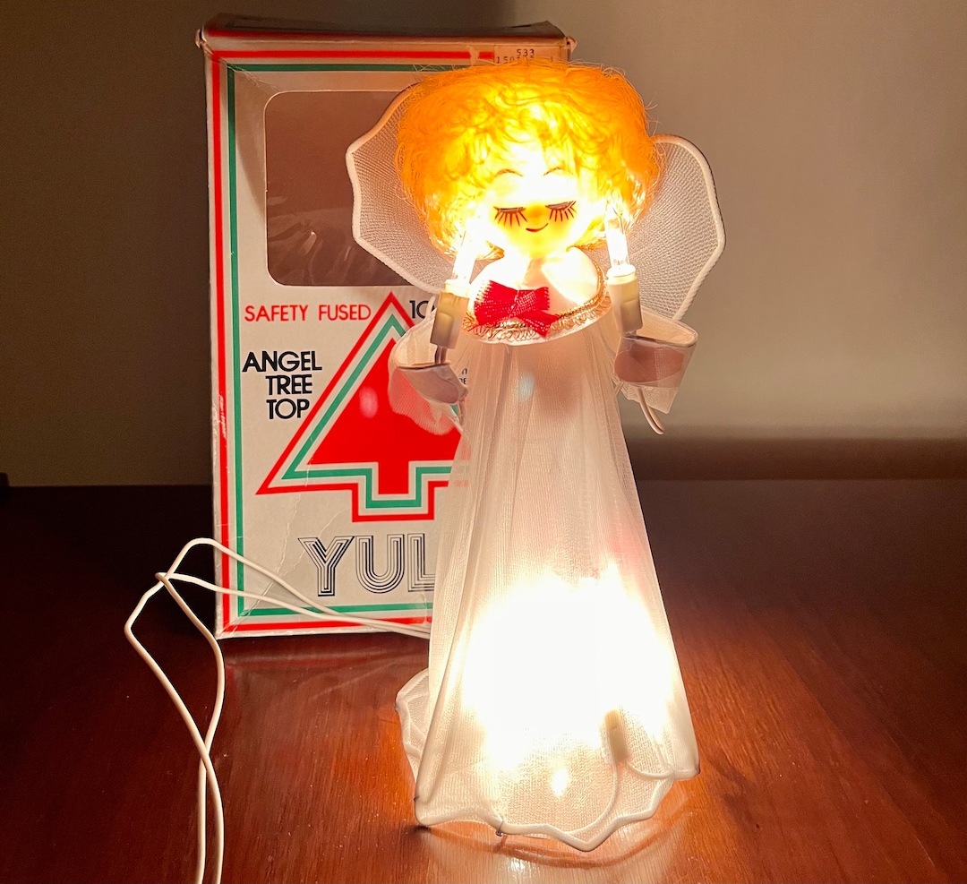 Vintage Tree Topper, Light up Angel, 1970s Original Box, Yule Taiwan ...