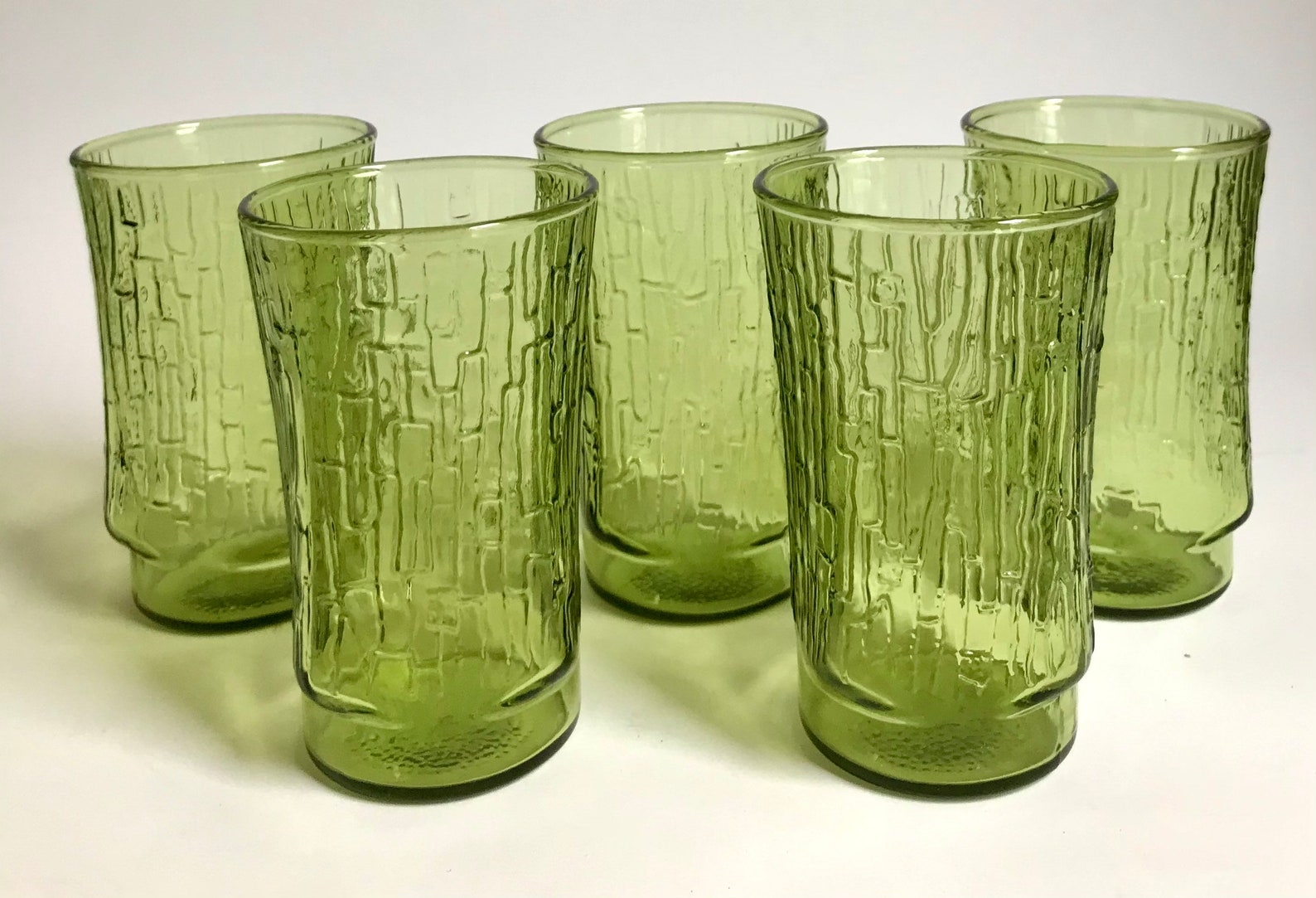 Vintage Green Glassware 1970s Drinking Glasses Anchor | Etsy