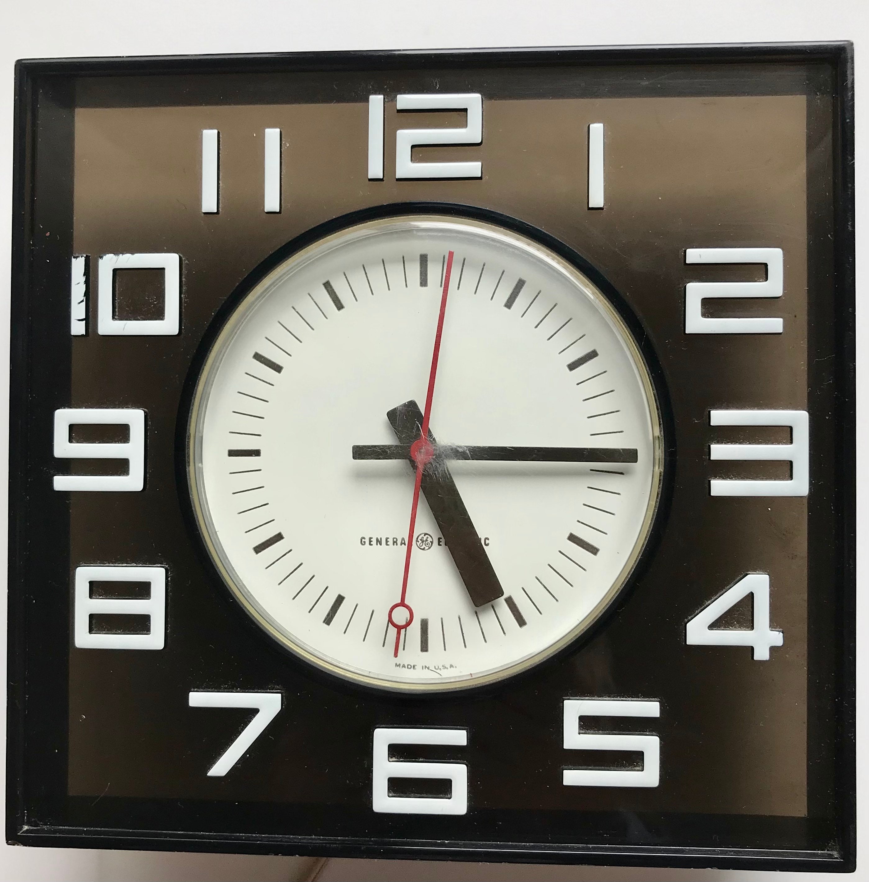 Vintage Wall Clock GE General Electric 1970s Retro Square - Etsy