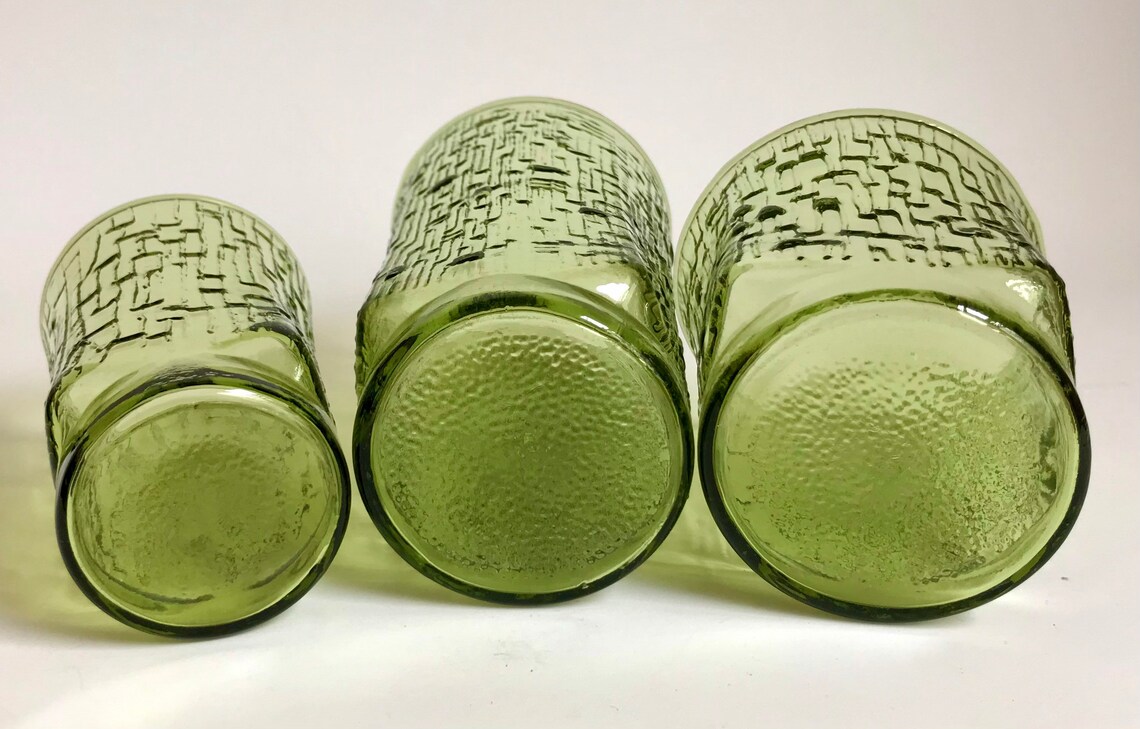 Vintage Green Glassware 1970s Drinking Glasses Anchor | Etsy