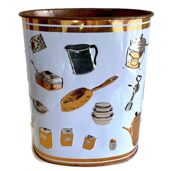 Vintage Trash Can - Etsy