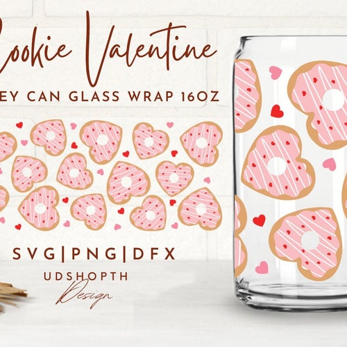 Cookie Valentine Libbey Glass Svg Heart Svg Can Glass Etsy