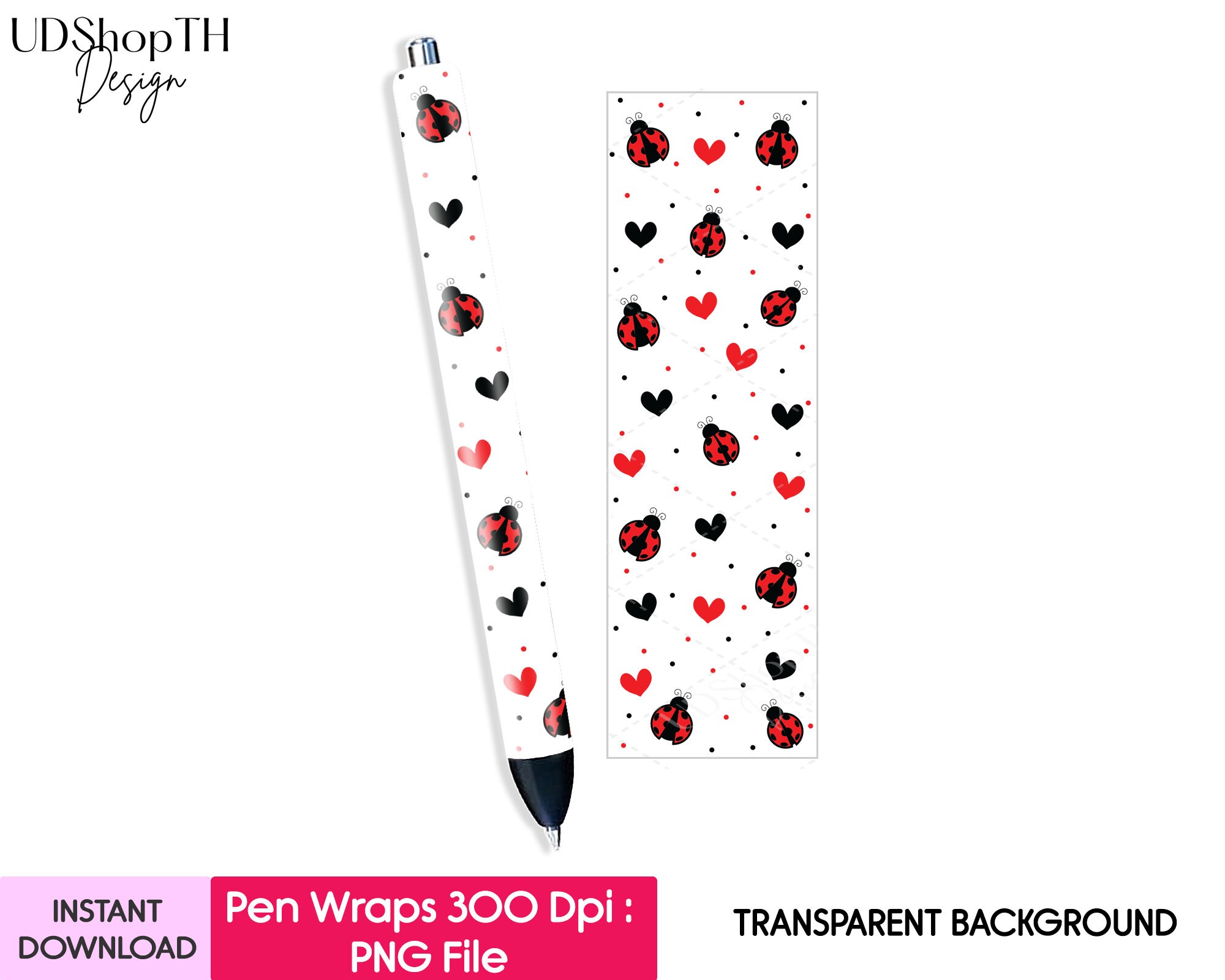 Lady Bug Pen Wrap Pnglady Bug Pnglove Bug Pen - Etsy