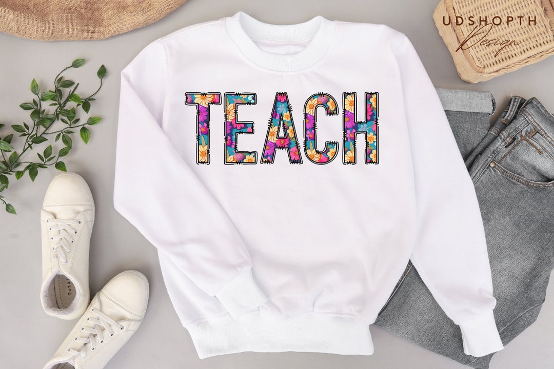 Teach Floral Shirt, Teach Png, Retro Teacher Shirt, School Png, Gift ...