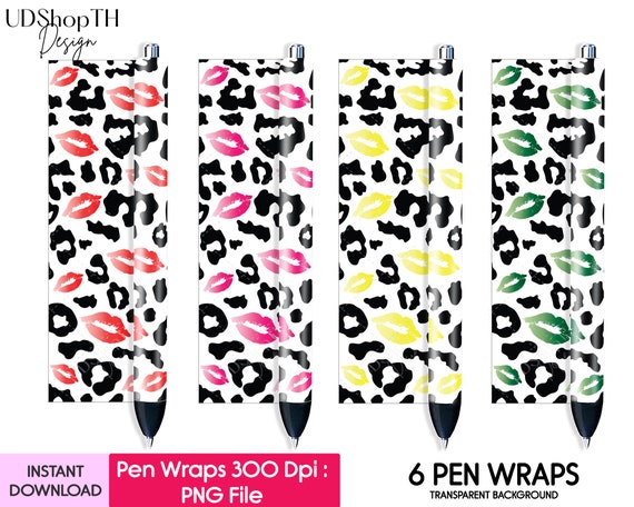 Kiss Leopard Pen Wraps Leopard Print Leopard Pen Wraps Kiss | Etsy