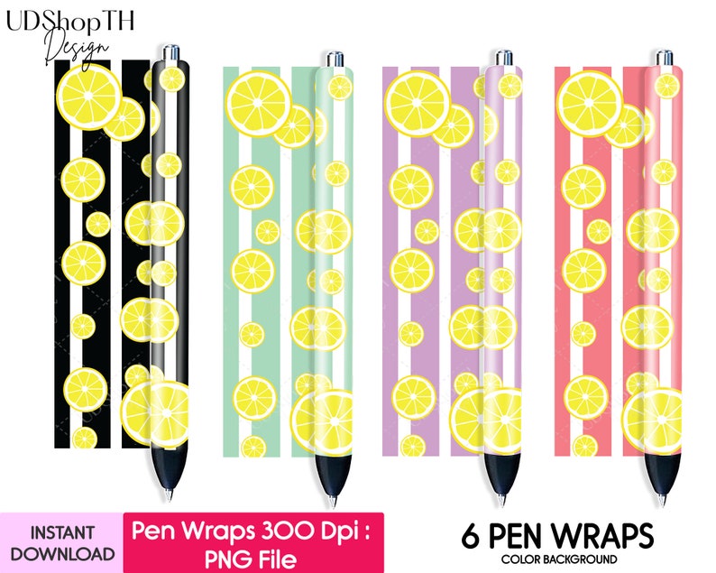 Lemon Pen Wraps, Fruit Pen Wraps PNG, Waterslide, Joy Glitter Pen ...