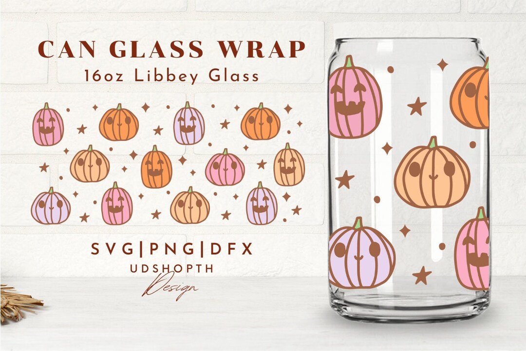 Cute Pumpkin Beer Can Glass Svg Cut File for Cricut,retro Halloween Svg ...