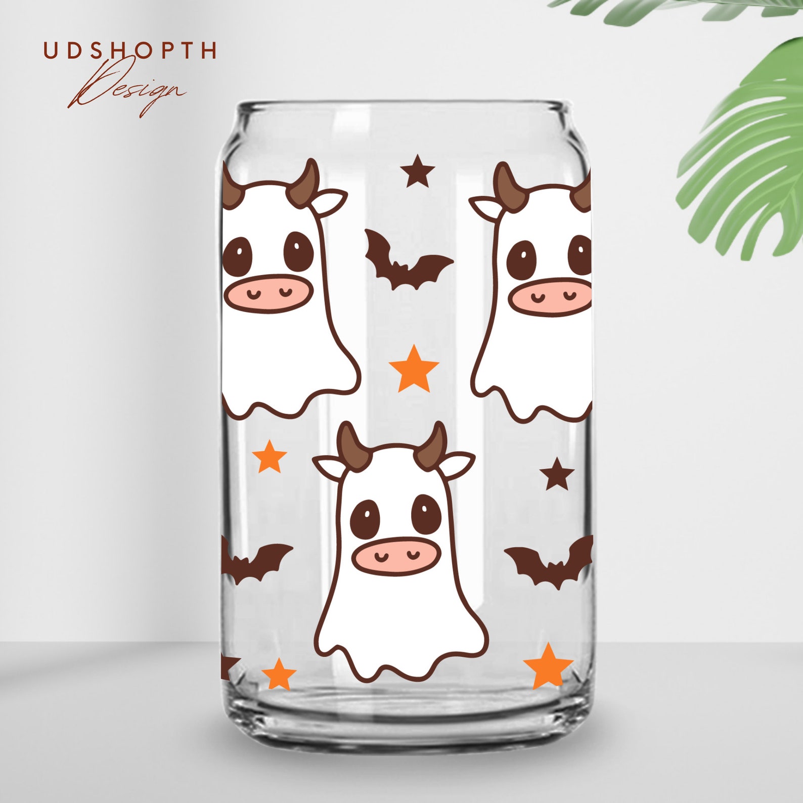 Ghost Cows Glass Can Svg, 16oz Libbey Wrap Svg, Cute Ghost Svg ...