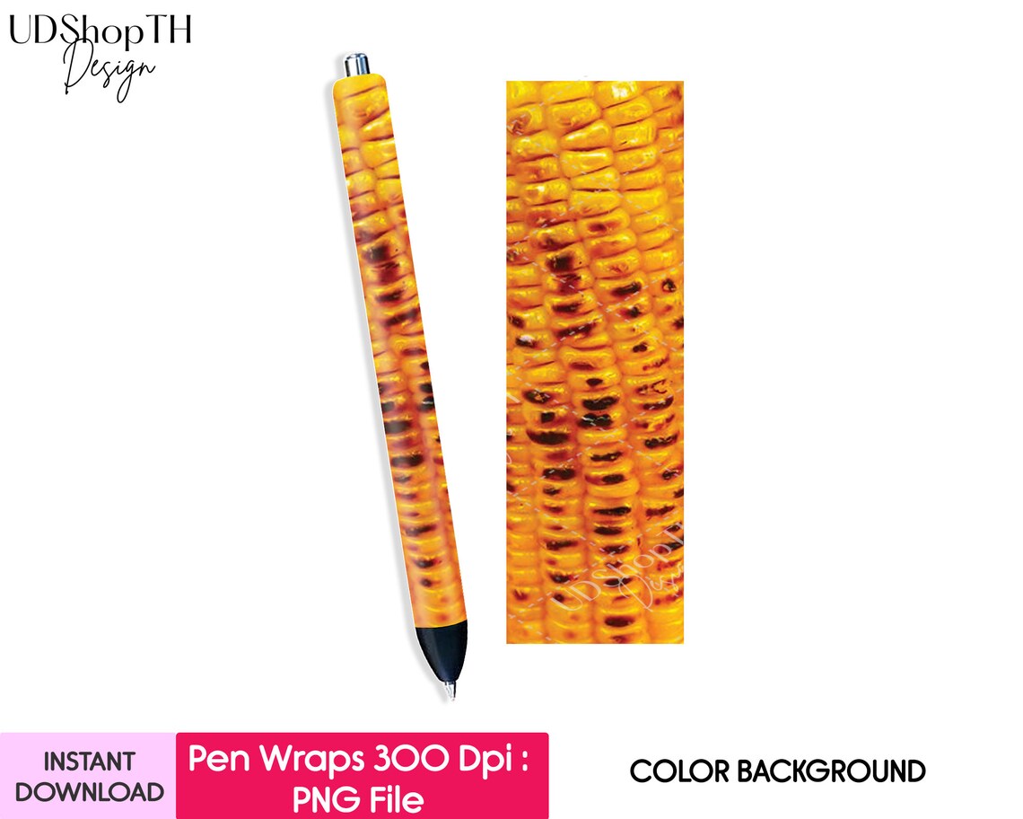 Corn Pen Wraps, Sweet Corn Pen Wrap, Vegetable Pen Wrap, Glitter Pen ...