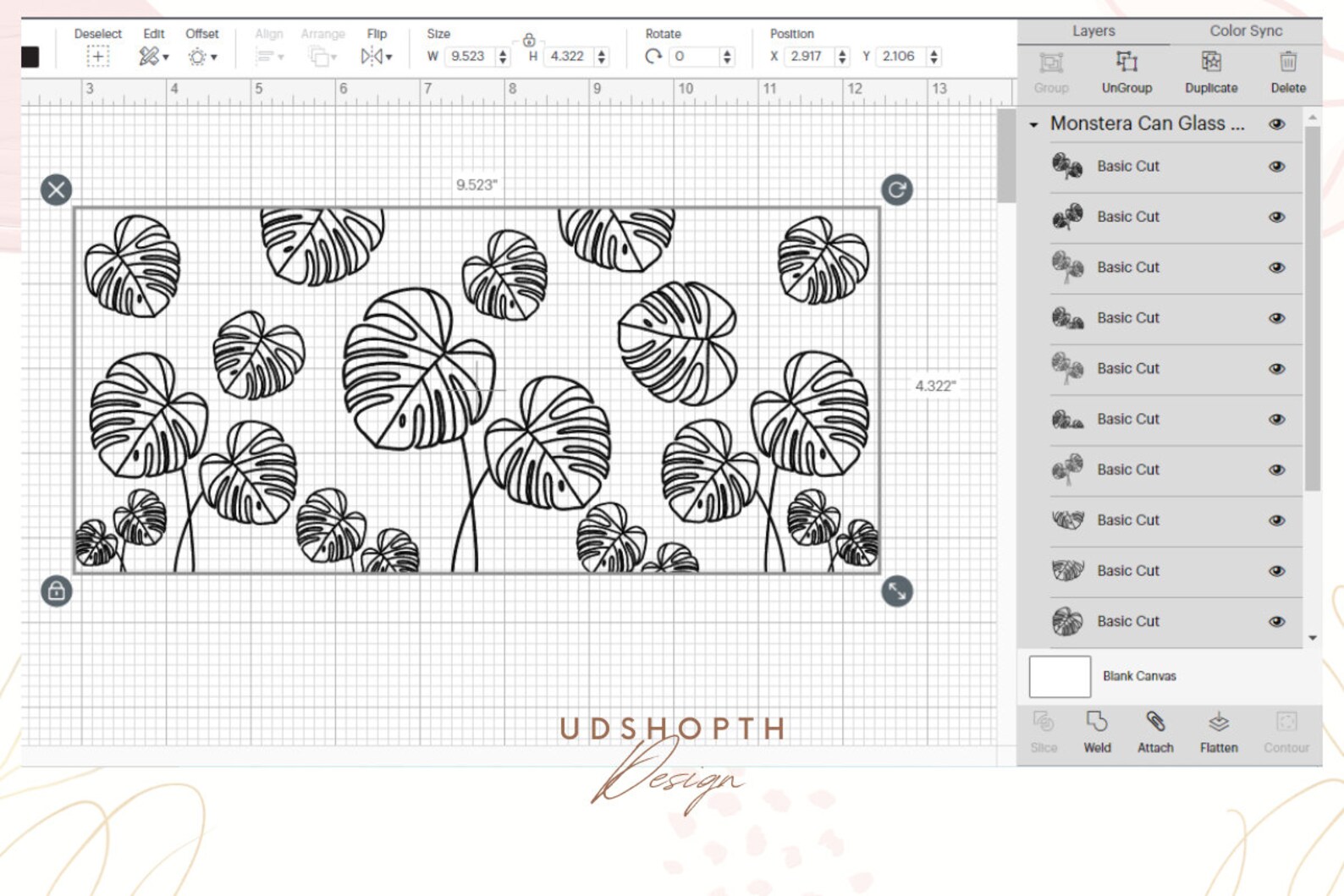 Monstera Leaves Libbey Glass Can Wrap SVG File Cup Wrap for | Etsy