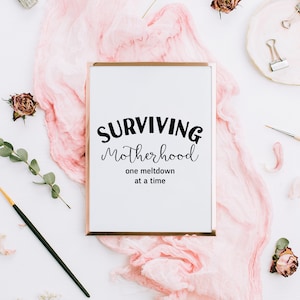 Surviving Motherhood Svg,funny Mom Svg,mothers Daysvg,mom Cut File ...