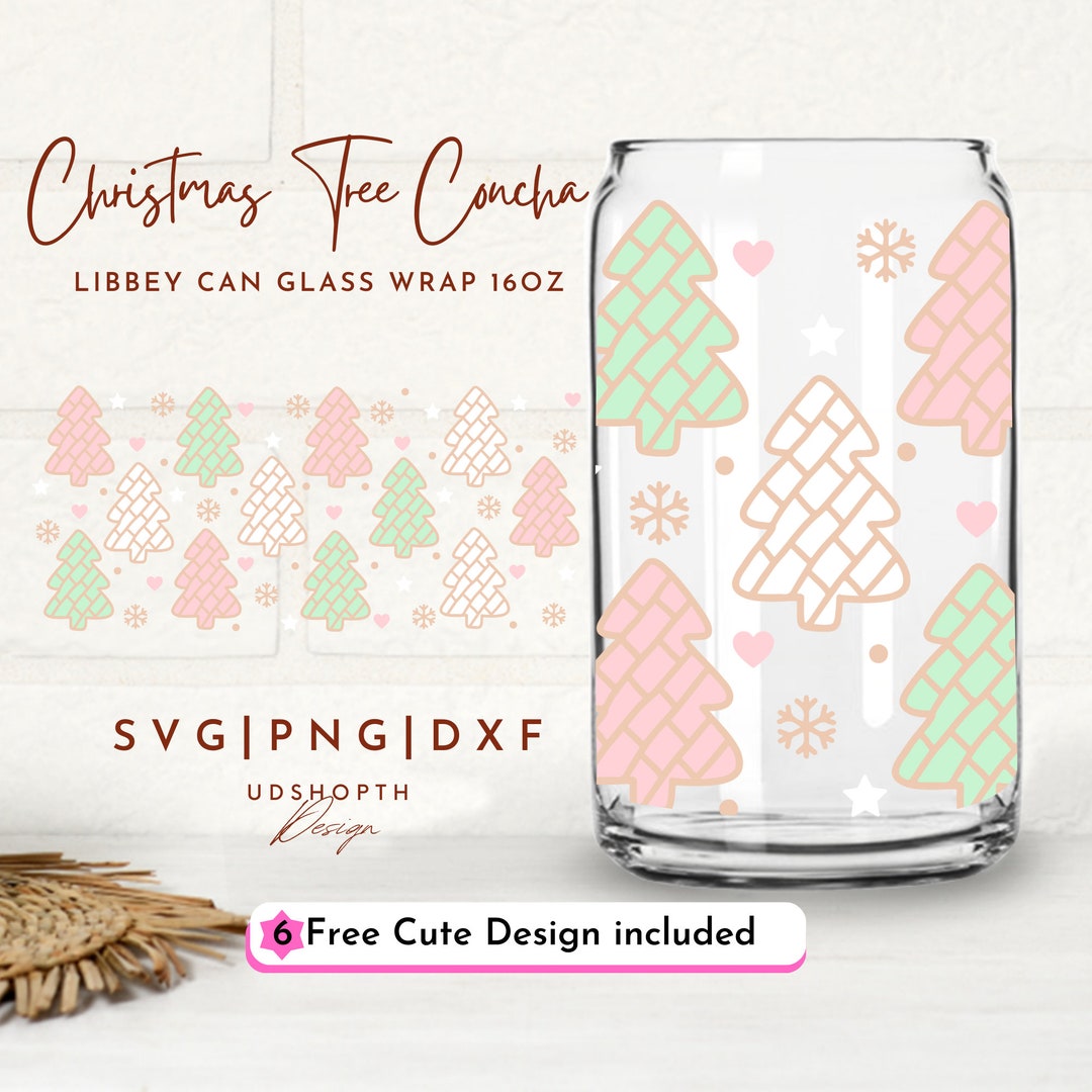 Christmas Concha 16oz Glass Can Wrap Svg, Cafecito Y Chisme Svg ...