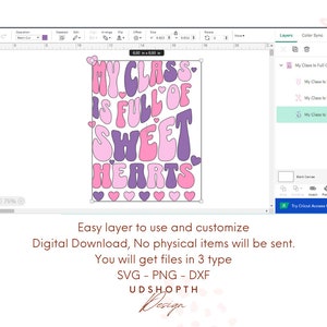 My Class is Full of Sweet Hearts Teacher SVG Files for Cricut, Teacher ...